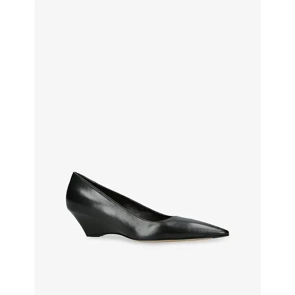 THE ROW Liisa Leather Wedge-heel Pumps