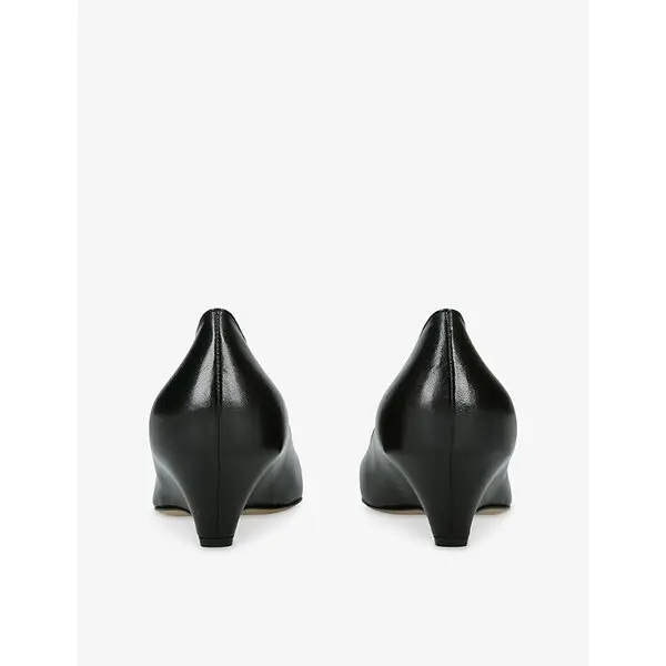 THE ROW Liisa Leather Wedge-heel Pumps