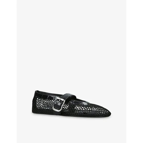 AZZEDINE ALAIA La Ballerine Croc-effect Mesh Ballet Flats