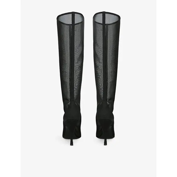 AZZEDINE ALAIA Nude 100 Mesh Knee-high Boots