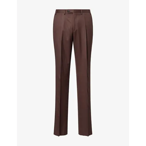 Corneliani Super 180 Pleated Straight-leg Wool Trousers