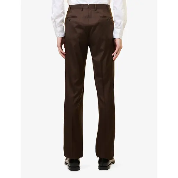 Corneliani Super 180 Pleated Straight-leg Wool Trousers
