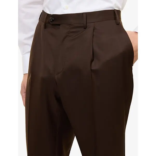 Corneliani Super 180 Pleated Straight-leg Wool Trousers