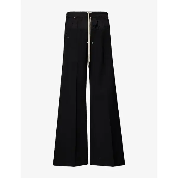 Rick Owens Bela Drawstring Wide-leg Wool Trousers