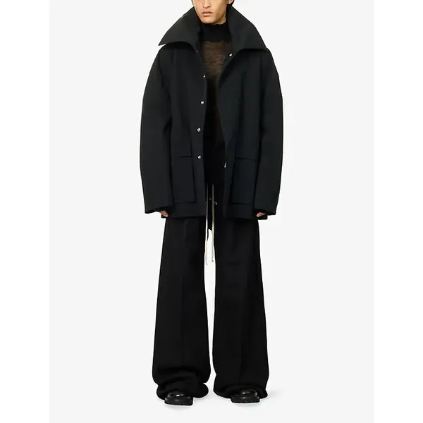 Rick Owens Bela Drawstring Wide-leg Wool Trousers