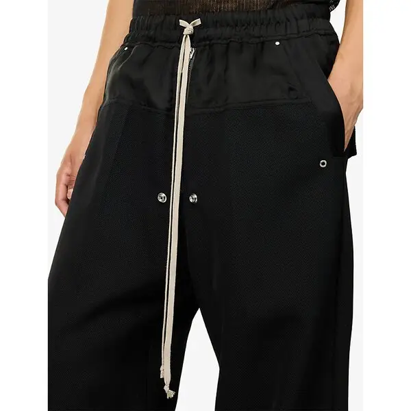 Rick Owens Bela Drawstring Wide-leg Wool Trousers