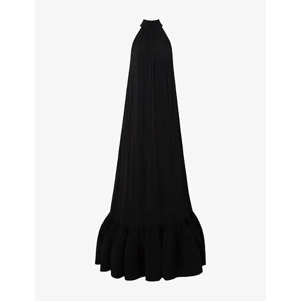 MALINA Lykke Ruffled-hem Woven Maxi Dress