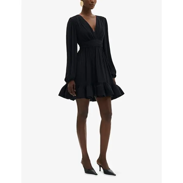 MALINA Jadie Ruffled-hem Lyocell-blend Mini Dress