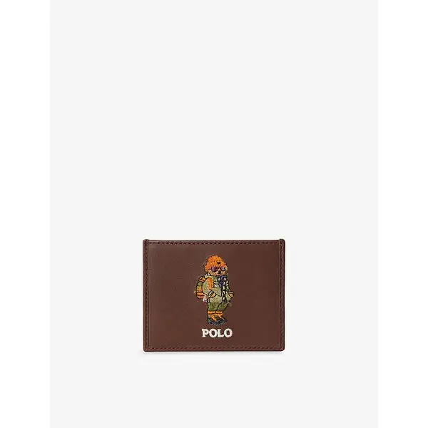 Polo Ralph Lauren Polo Bear-embroidered Leather Card Holder