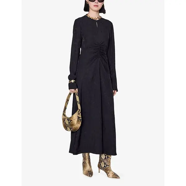 JOSEPH Aurora Leopard-jacquard Woven Maxi Dress