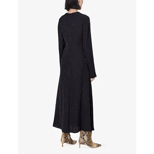 JOSEPH Aurora Leopard-jacquard Woven Maxi Dress