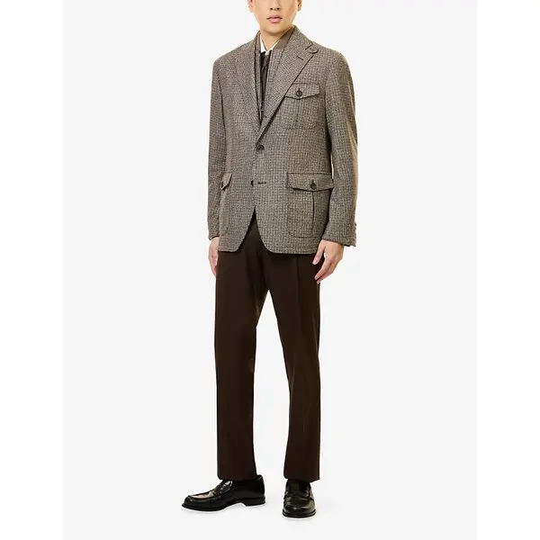 Corneliani Dogtooth Bib Wool Blazer