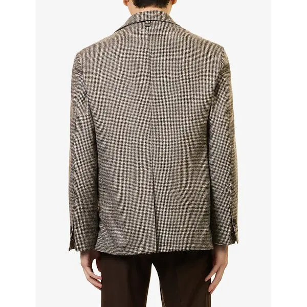 Corneliani Dogtooth Bib Wool Blazer