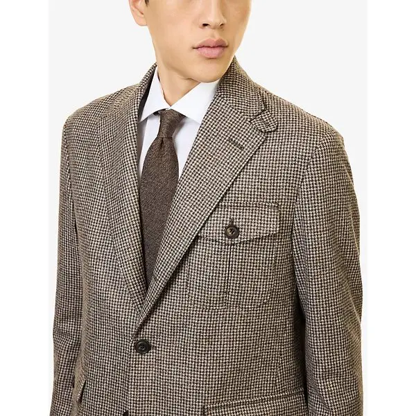 Corneliani Dogtooth Bib Wool Blazer