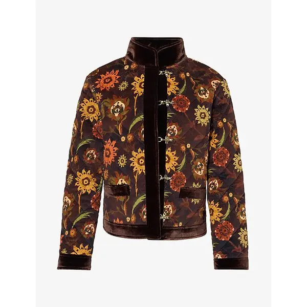 SIEDRES Donna Floral-print Corduroy Jacket
