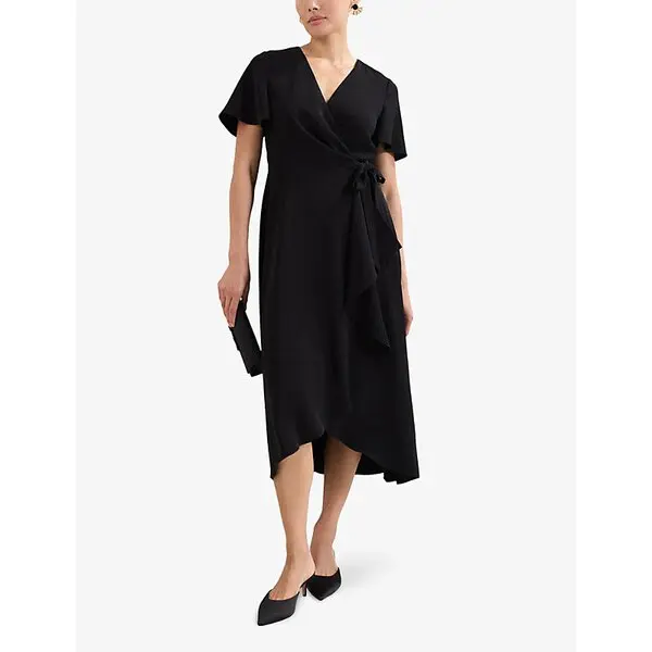 PHASE EIGHT Julissa Wrap-front Woven Midi Dress