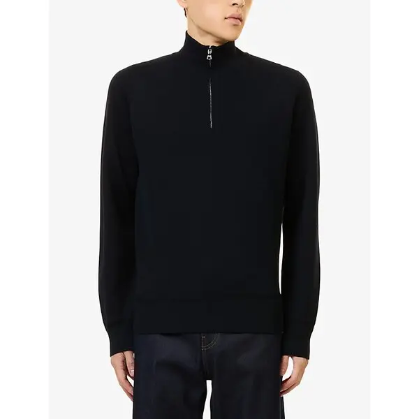 Orlebar Brown Lennard Half-zip Ribbed Merino-wool Jumper