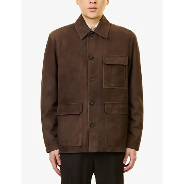 Corneliani Patch-pocket Padded Suede Jacket