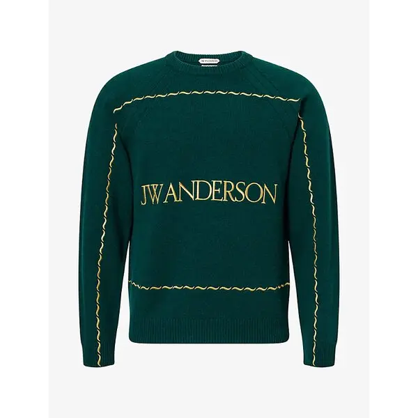 JW Anderson Embroidered-logo Crewneck Wool Jumper