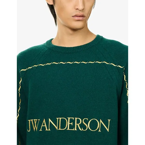JW Anderson Embroidered-logo Crewneck Wool Jumper
