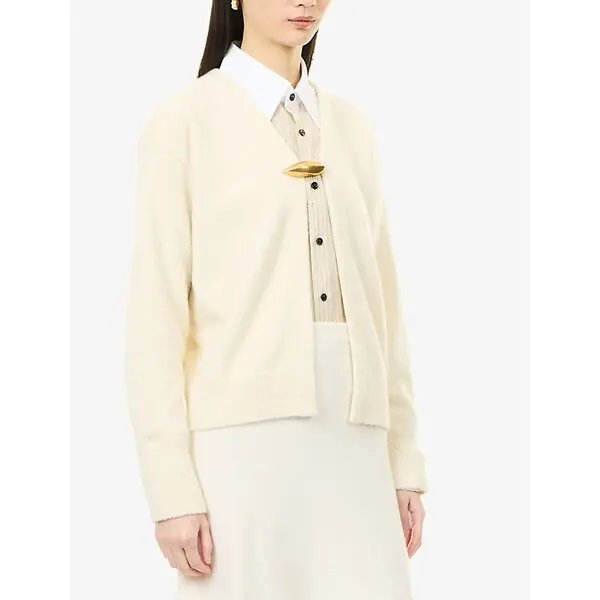 Bottega Veneta Hardware Bouclé Cashmere, Wool And Silk Cardigan