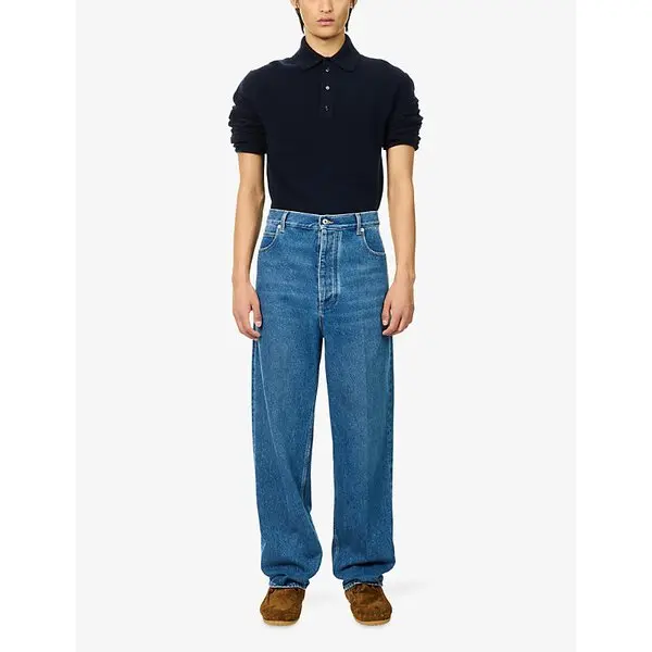 Bottega Veneta Washed Wide-leg Cotton Denim Jeans