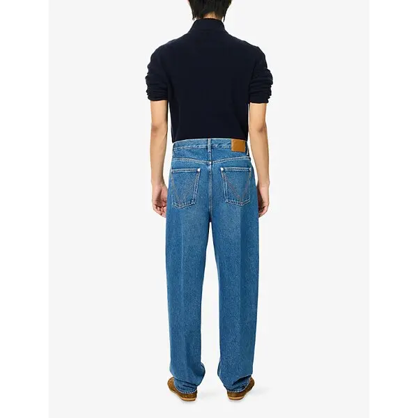 Bottega Veneta Washed Wide-leg Cotton Denim Jeans