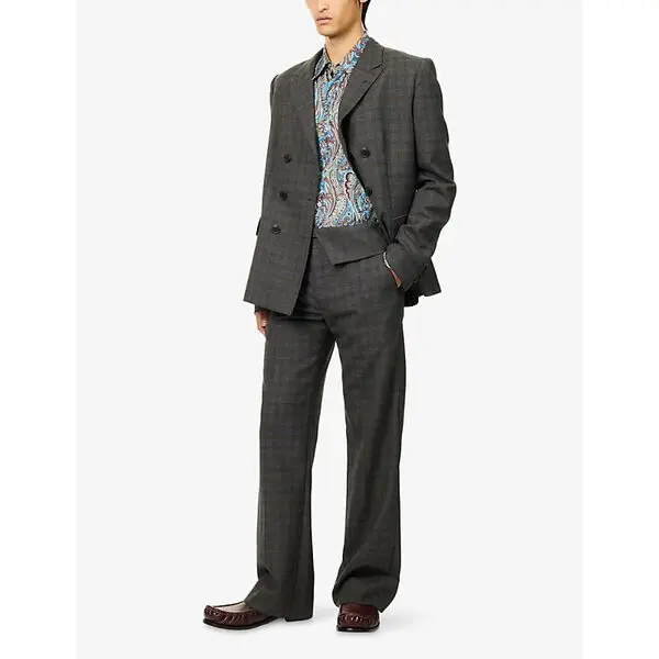 Dries Van Noten Caper Paisley Long-sleeve Satin Shirt