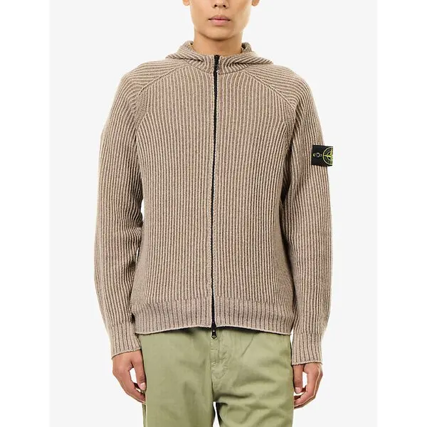 Stone Island Reversible Full-zip Wool Cashmere Hoodie