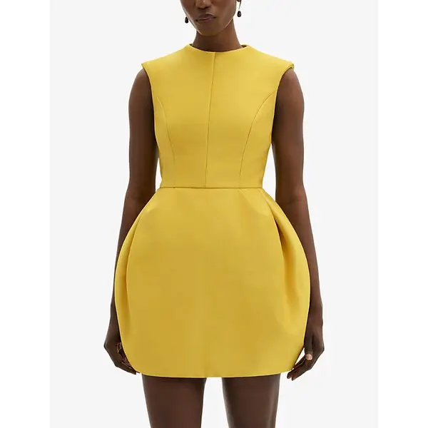 MALINA Debra Balloon-skirt Woven Mini Dress