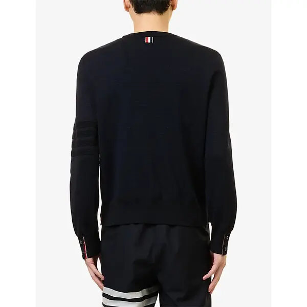 Thom Browne Milano Crew-neck Wool, Linen And Cotton Jumper