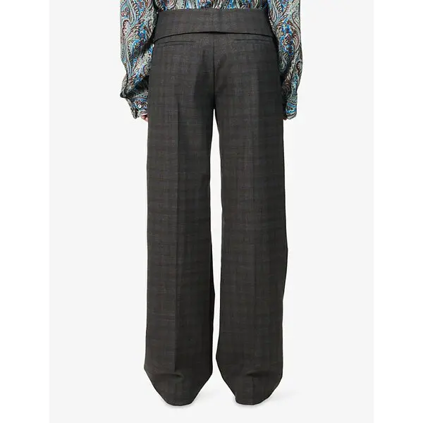 Dries Van Noten Preston Foldover-waist Wool Trousers - Brown