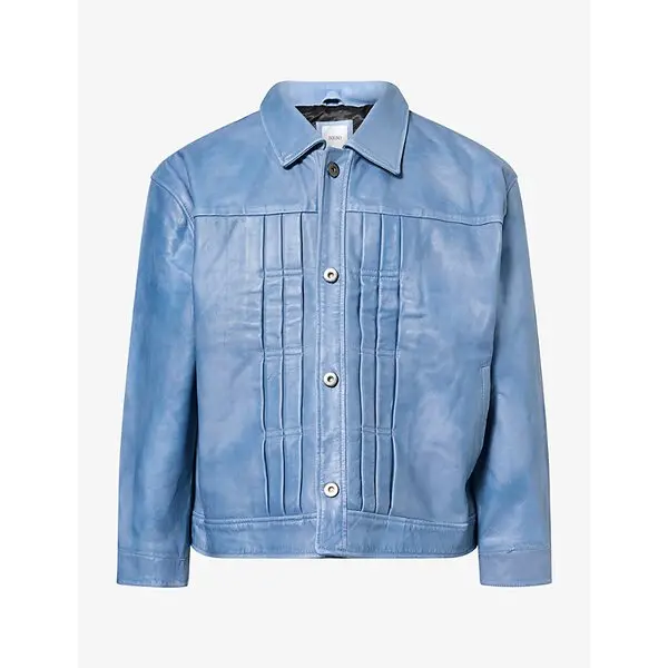 FOUND Trucker Pleats Leather Jacket