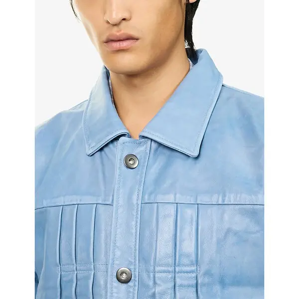 FOUND Trucker Pleats Leather Jacket