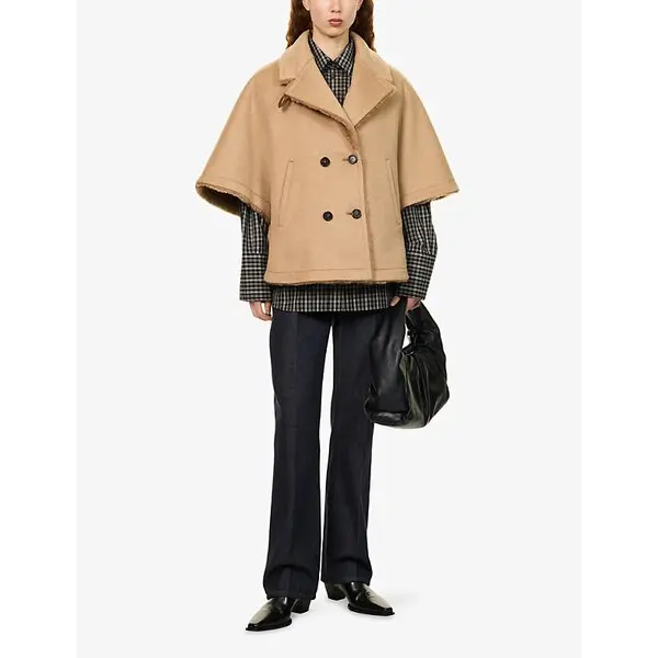 Max Mara Reversible Double-breasted Teddy Wool Cape
