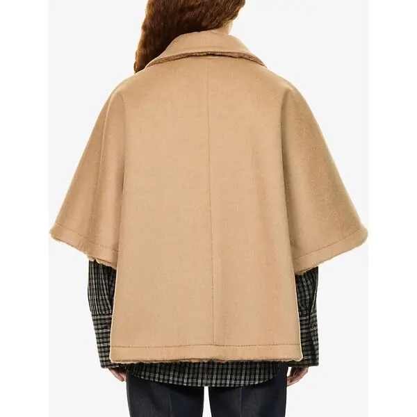 Max Mara Reversible Double-breasted Teddy Wool Cape