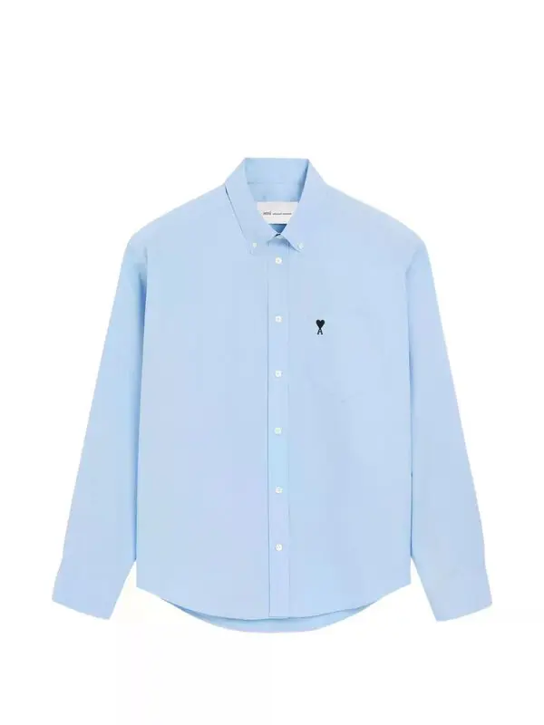 AMI Paris Boxy Cotton Shirt With De Coeur
