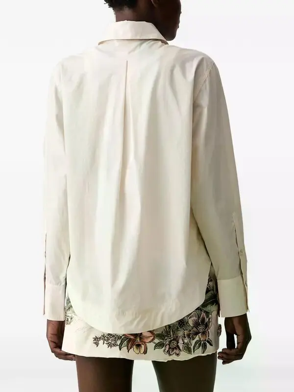 Farm Rio Toile De Rio Floral-appliqué Graphic-print Shirt