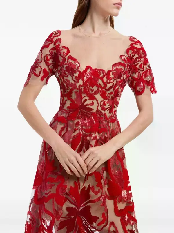 Elie Saab Sequin-embellished Midi Dress