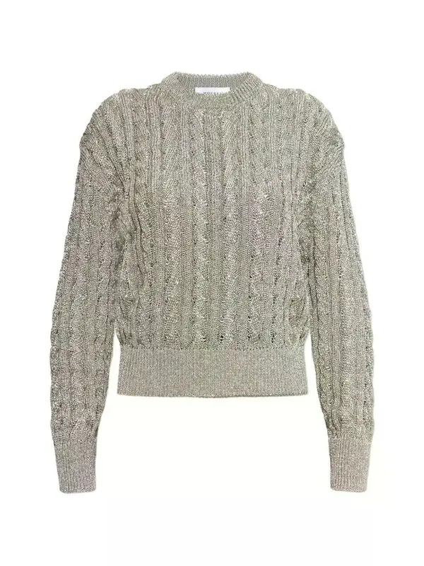 Alexander McQueen Cable-knit Metallic Sweater