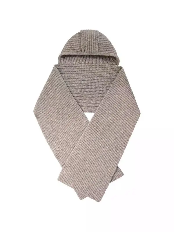 OLAF Ribbed-knit Hooded Scarf