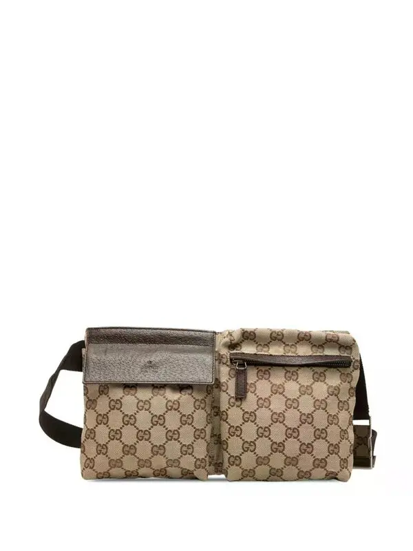 Gucci 2000-2015 Gg Canvas Double Pocket Belt Bag - Neutrals