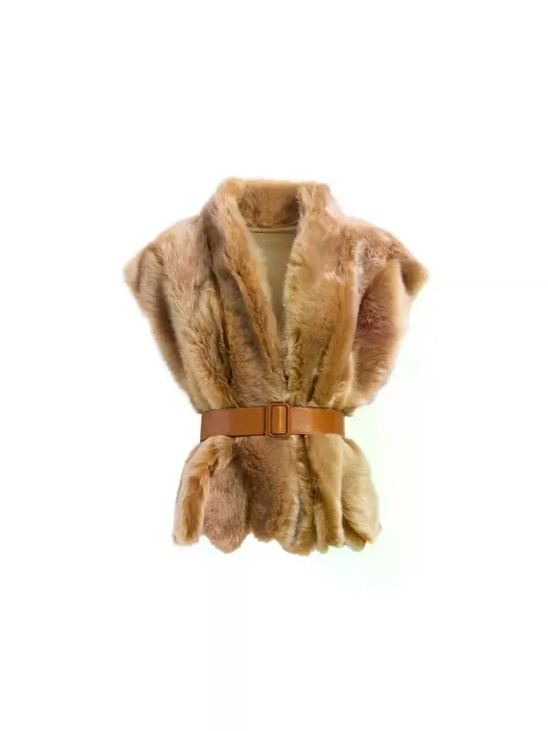 Elie Saab Belted Fur Vest