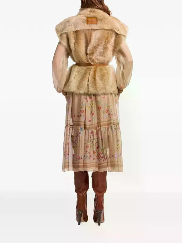 Elie Saab Belted Fur Vest