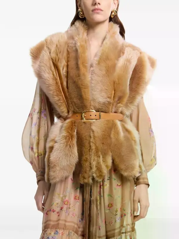Elie Saab Belted Fur Vest