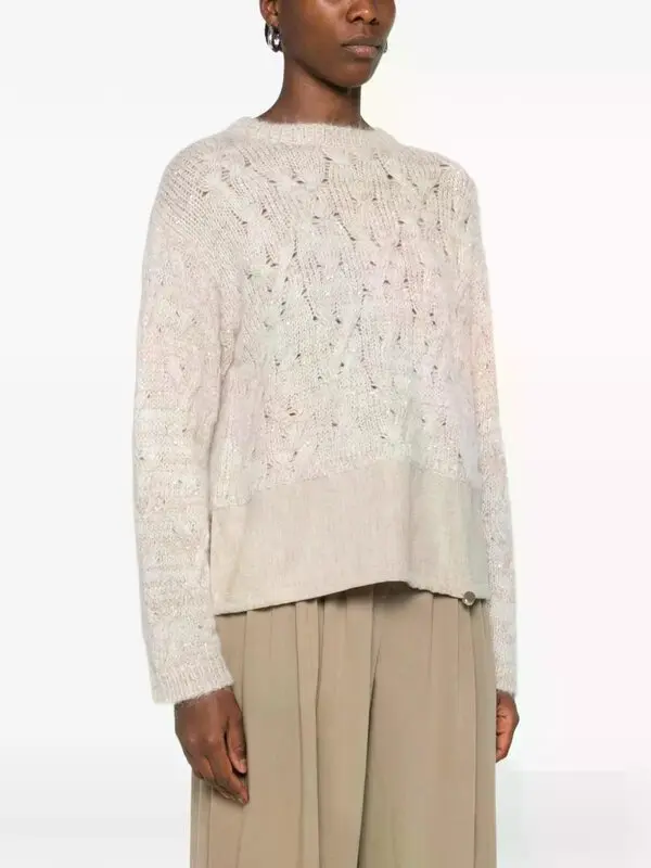 Fabiana Filippi Cable-knit Sequin-embellished Sweater - Neutrals