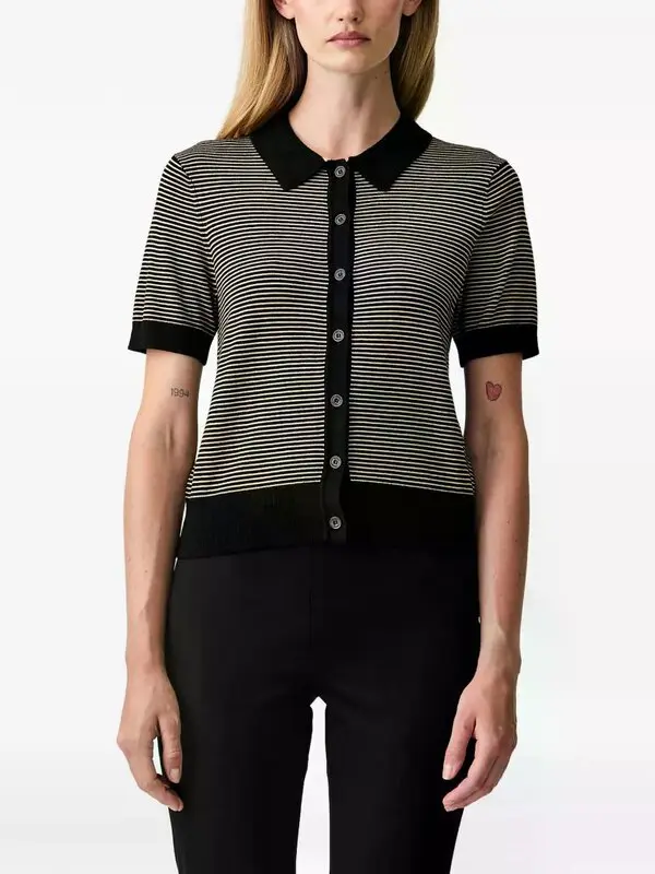 Dkny Striped Short-sleeved Cardigan