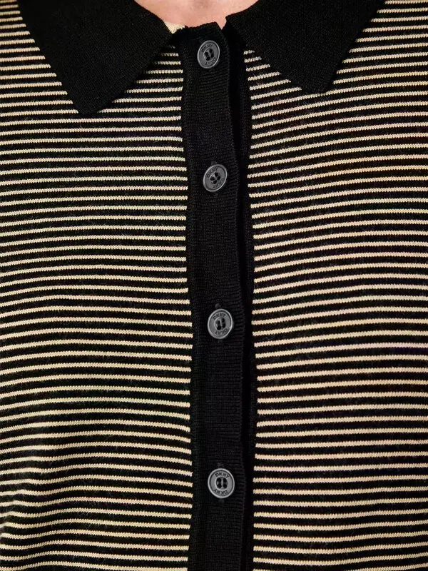 Dkny Striped Short-sleeved Cardigan