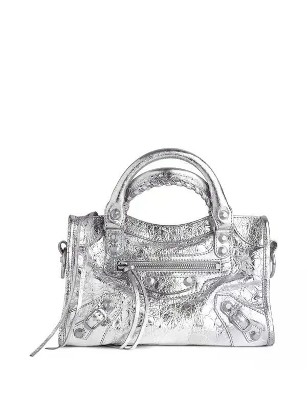 Balenciaga Mini City Shoulder Bag - Silver