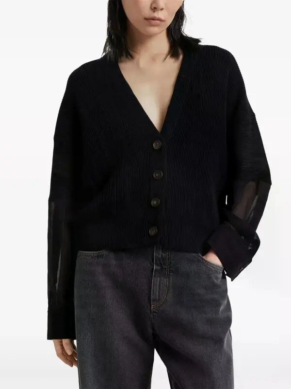 Brunello Cucinelli Sheer-panel Cotton Cardigan